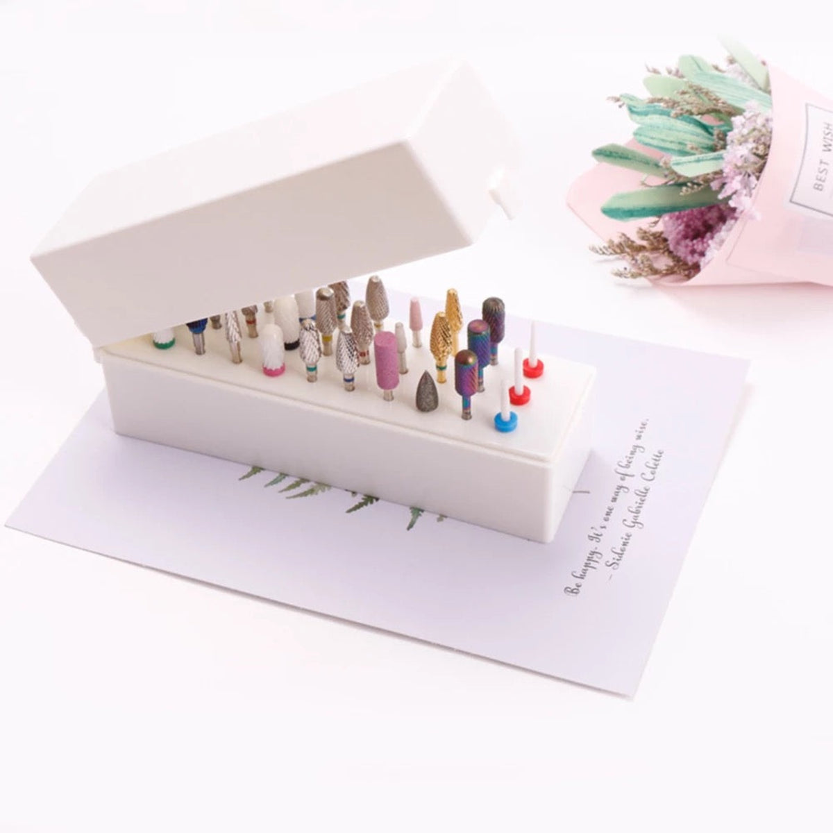 Nail Electric File Drill Bit Storage Box with Lid $6.47 – Krival Nails LLC